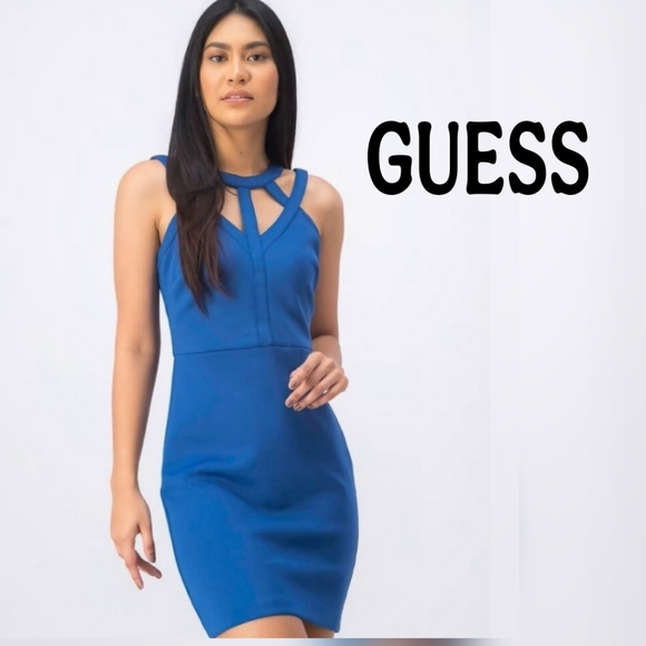 Guess | Dresses | Nwt Guess Sexy Semi Formal Strappy Blue Dress ...